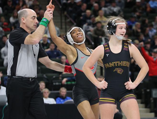 Girls wrestling: Cougars' Akpan dominates at state for 130-pound title ...