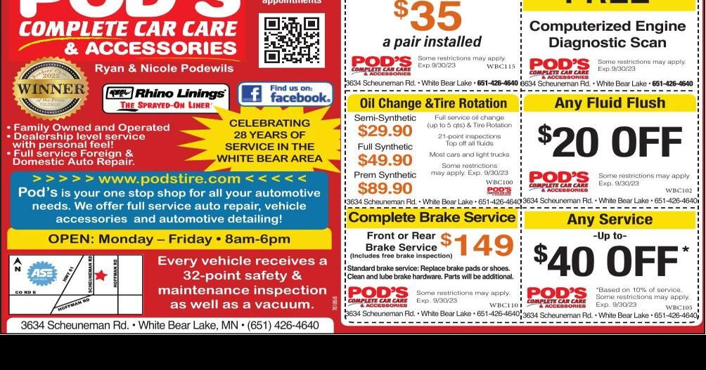 Pod's Tire and Wheel | Coupons | presspubs.com