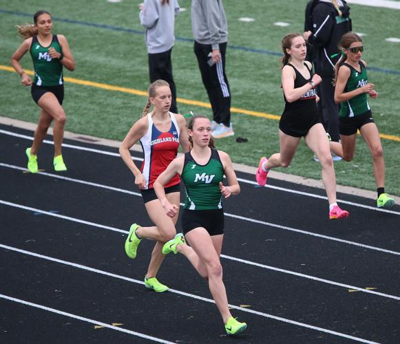 Girls track: Mustangs win close 3-way race for true team section title ...