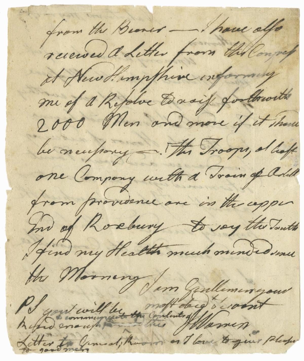 Mass. archives retrieves locally significant Revolutionary War letter ...