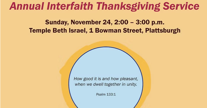 Annual Interfaith Thanksgiving Service Sunday at Temple Beth Israel ...