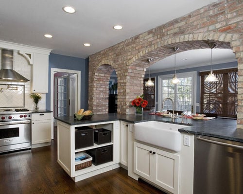 Exposed Brick Arches Become the Star in This Wilmette Kitchen Remodel ...