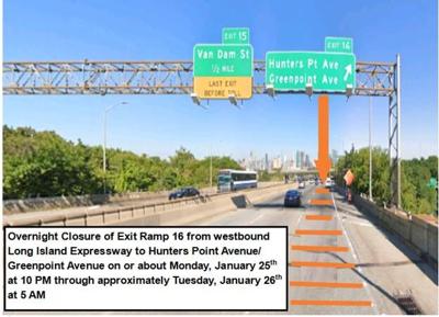 Overnight closure on westbound LIE Exit 16 Monday | | qchron.com