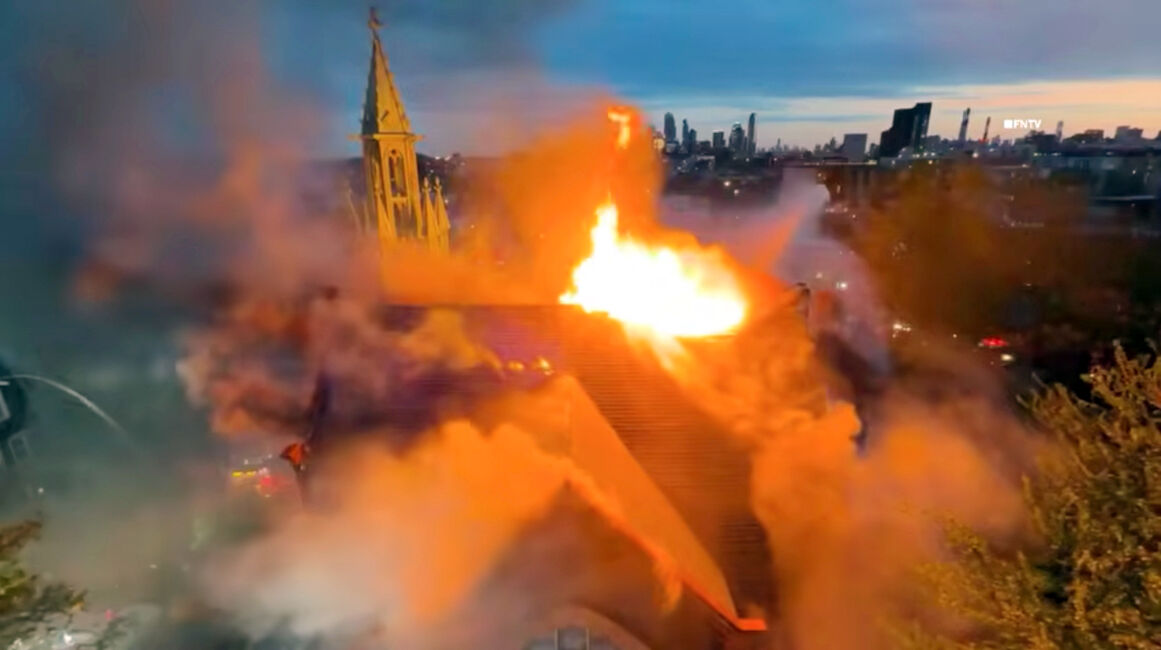 Massive fire ravages historic church in Astoria | | qchron.com