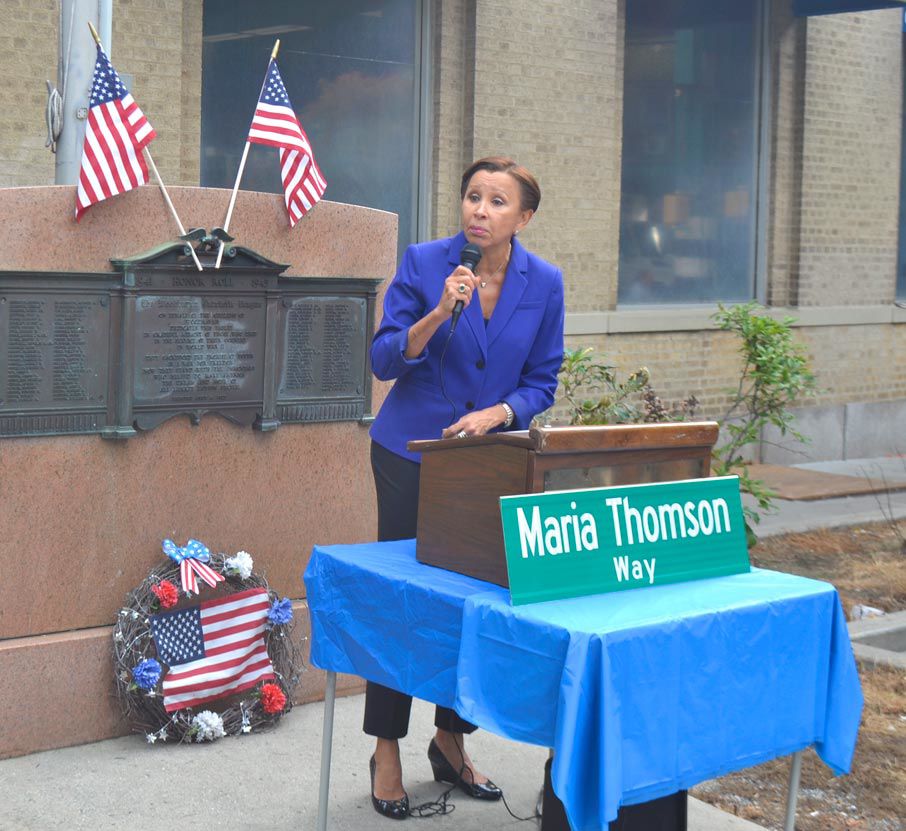 Maria honored with Thomson Way | | qchron.com