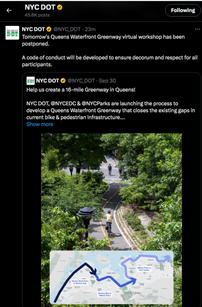 DOT postpones Greenway meeting until code of conduct in place | | qchron.com