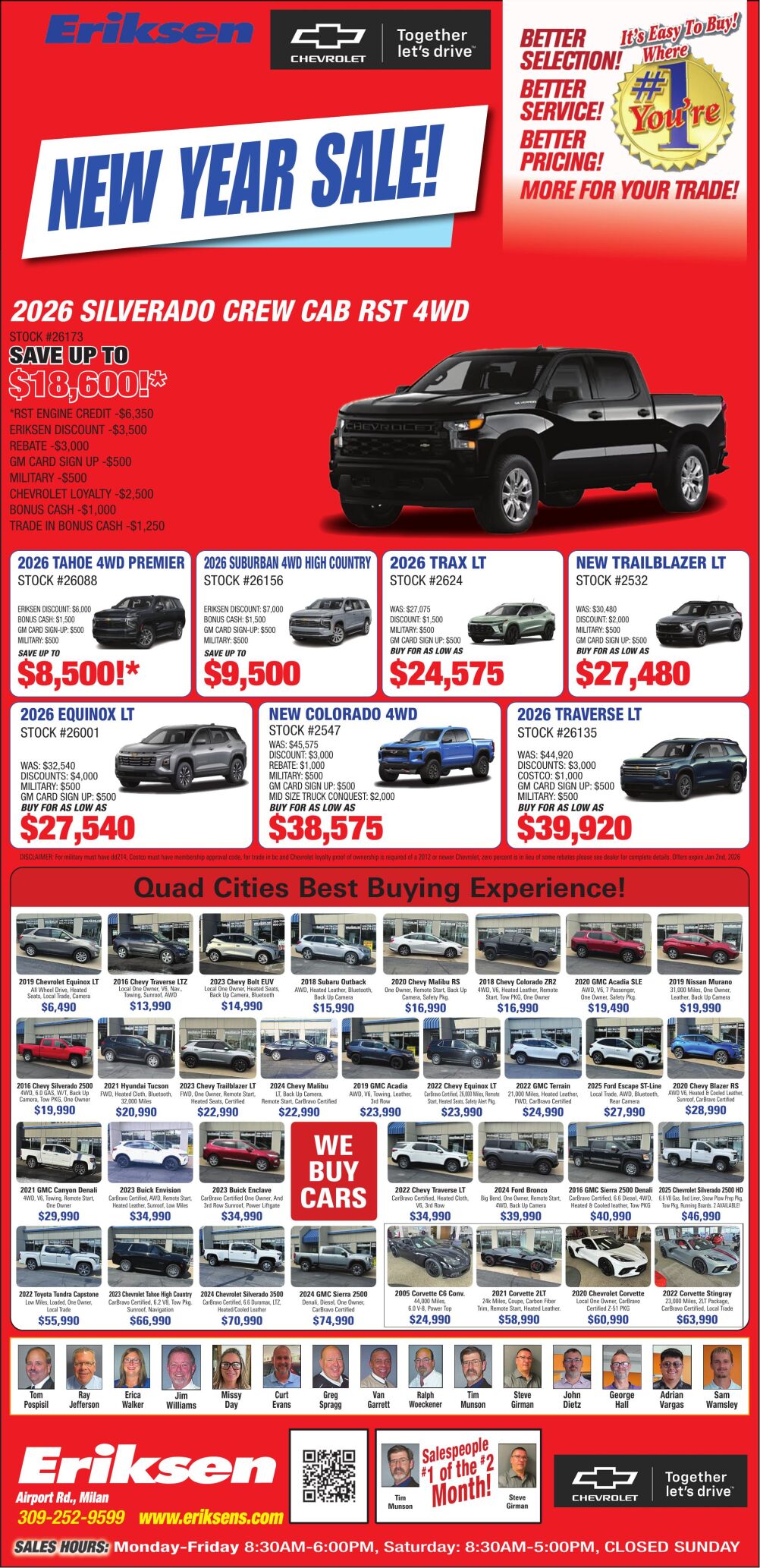 ERIKSEN CHEVROLET - Ad from 2026-01-18