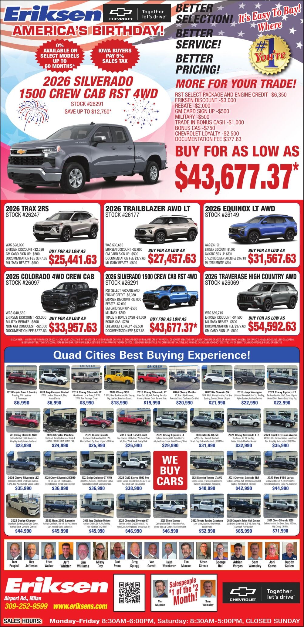 ERIKSEN CHEVROLET - Ad from 2026-06-11