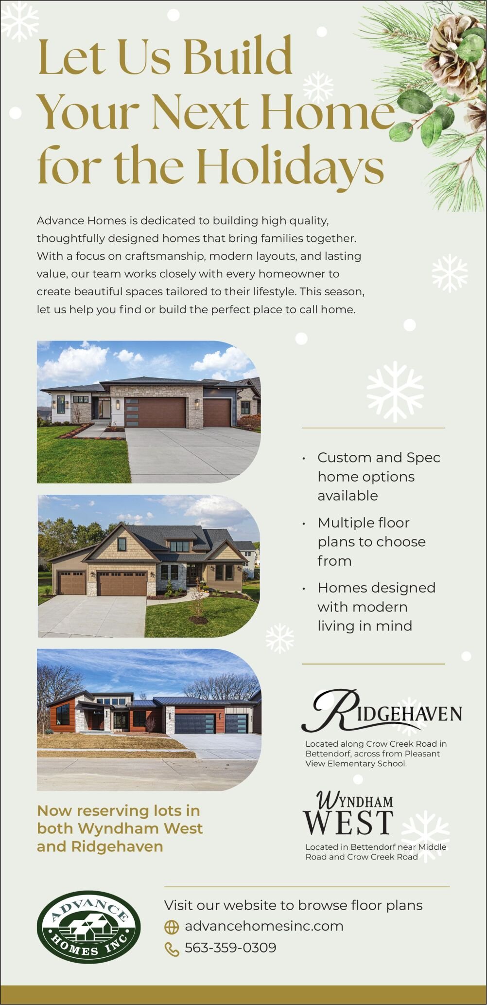 ADVANCE HOMES - Ad from 2025-12-21