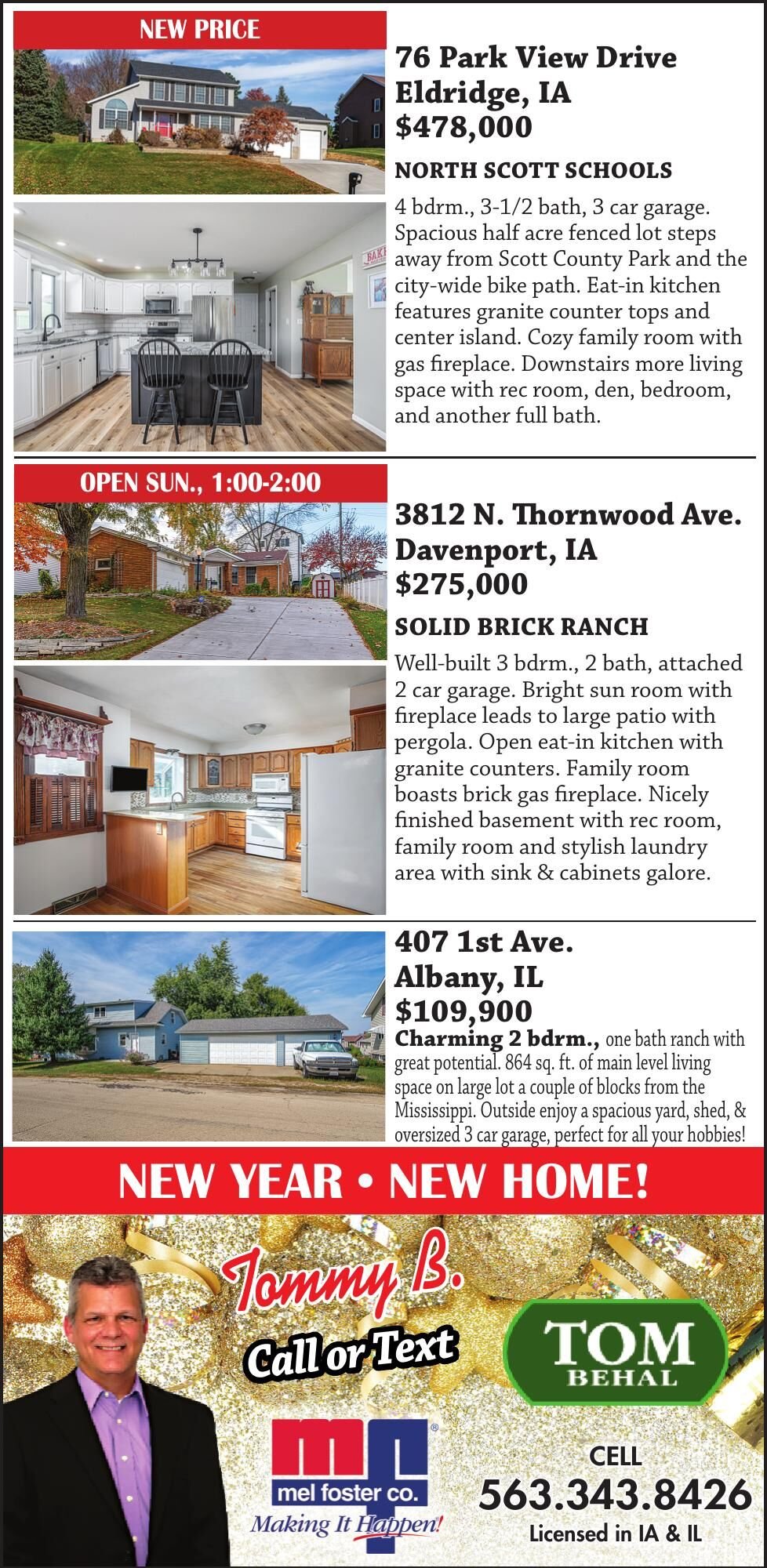 Tom Behal, Realtor - Ad from 2026-01-18