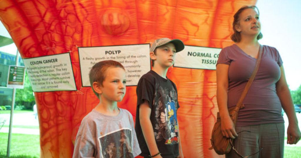 Giant colon teaches cancer awareness