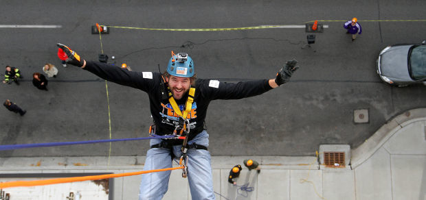It's OK to let go of the ropes: Rappelling off Hotel Blackhawk