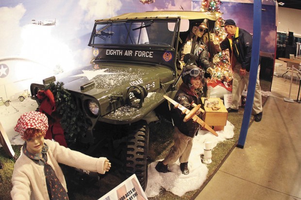 Vintage WWII jeep is part of Festival of Trees