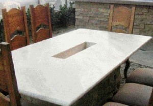 Frozen features: Outdoor ice basin serves as ice bucket