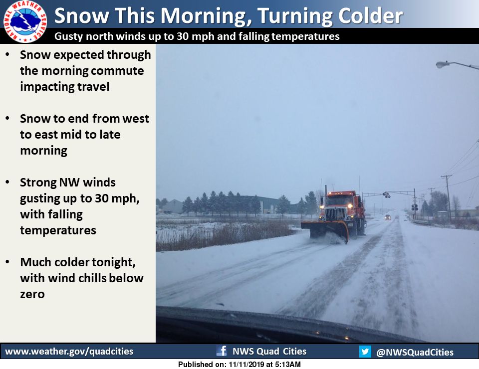 Noon update: Snow ending, cold beginning