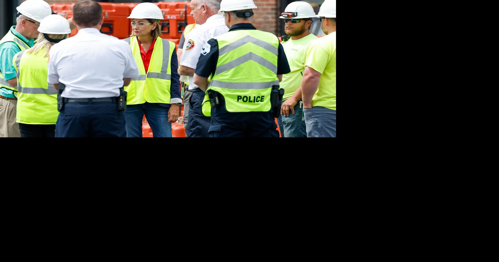 Photos: Gov. Reynolds tours site of The Davenport collapse