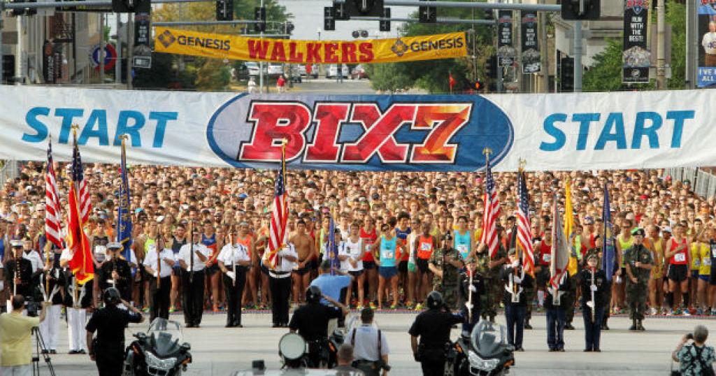 Q-C celebrates a red, white and blue Bix 7