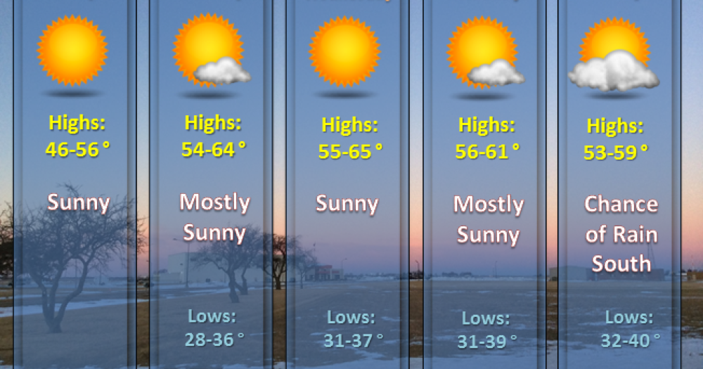 A high near 54 degrees this afternoon