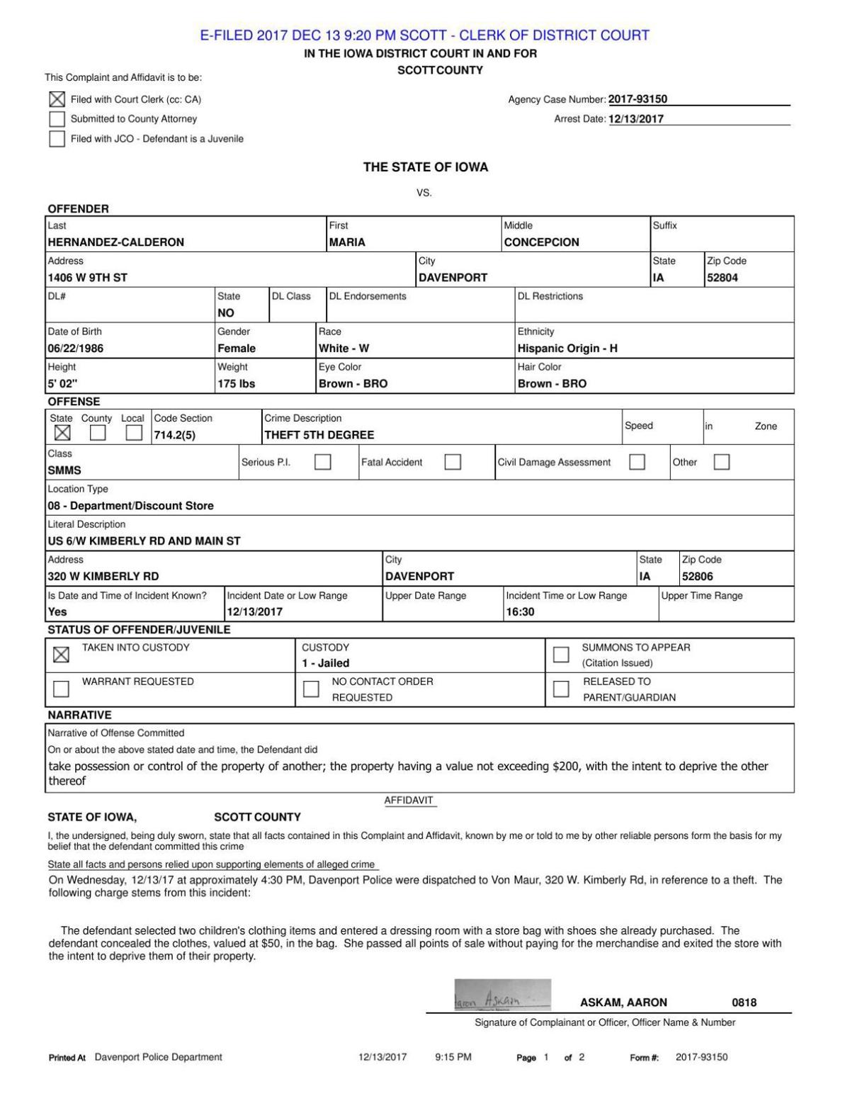 Arrest Affidavit arrest-affidavit