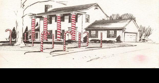 Candy cane pillars make Christmas complete