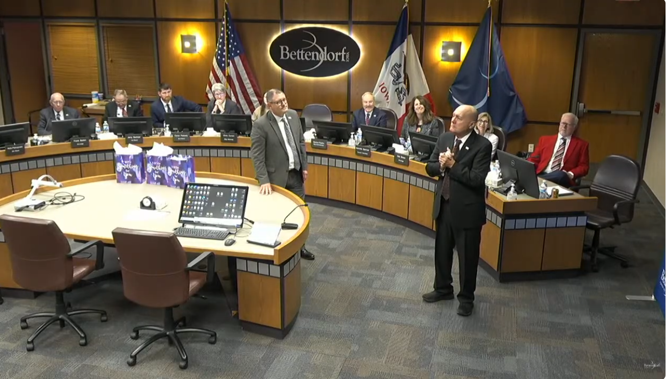 Long-time Bettendorf councilman Greg Adamson says goodbye