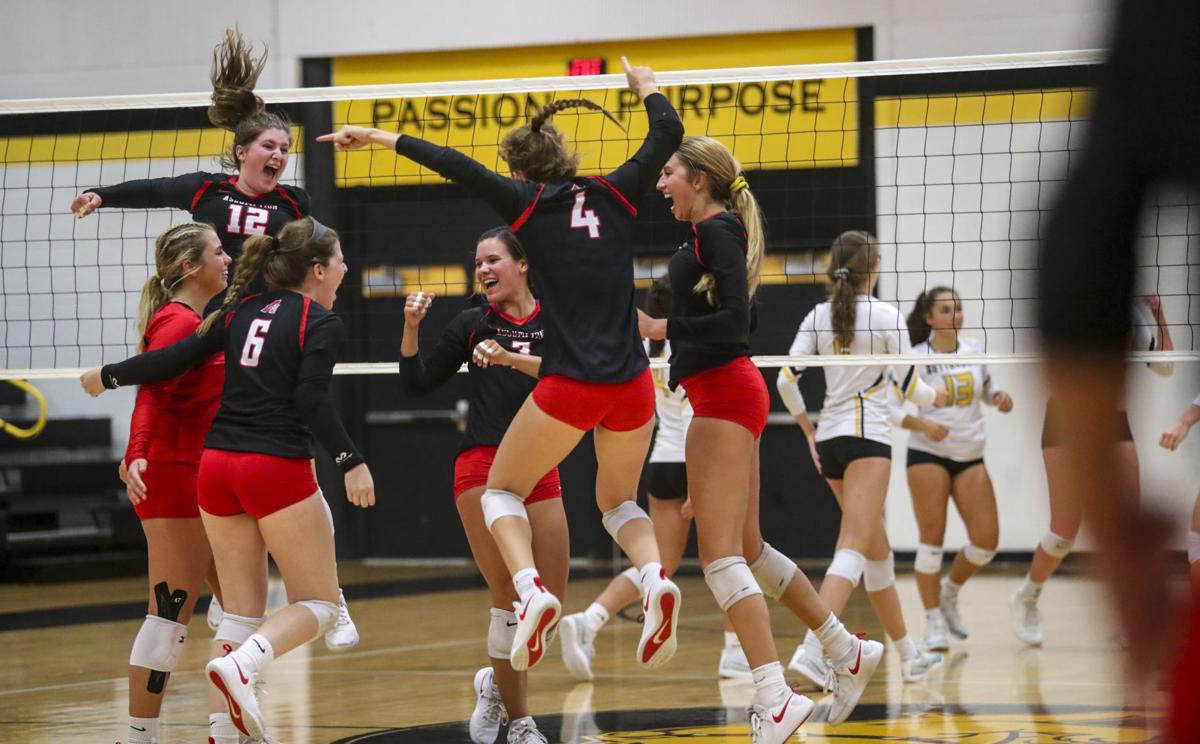 Photos: Assumption volleyball defeats Bettendorf in four