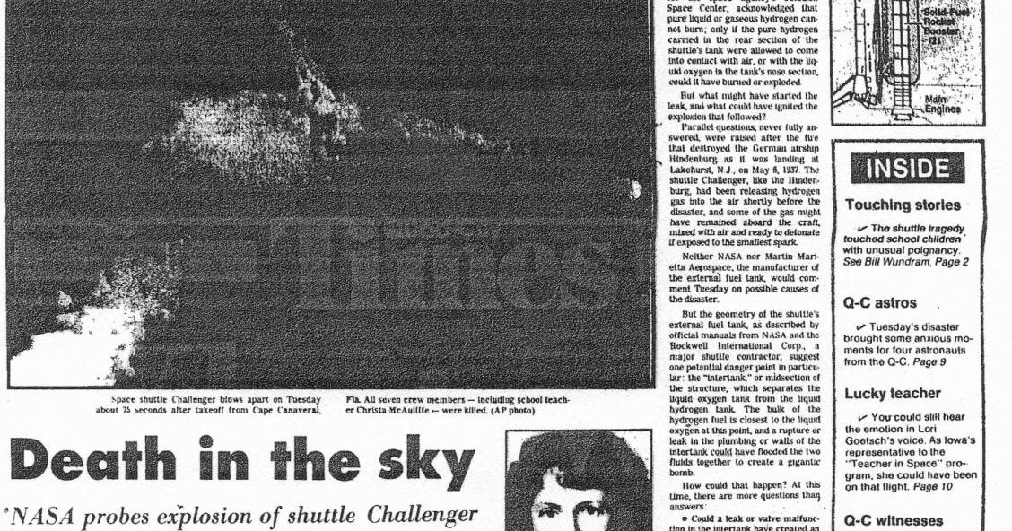 Where were you when the Challenger exploded?