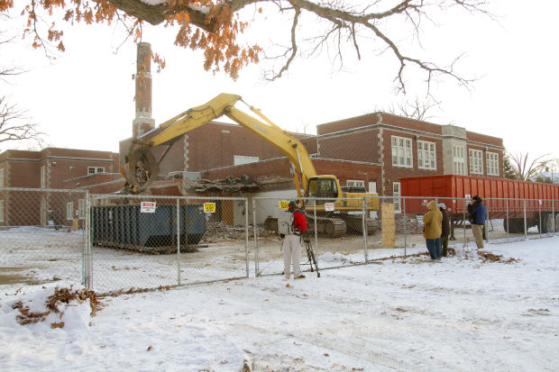Crews start tearing down Audubon School
