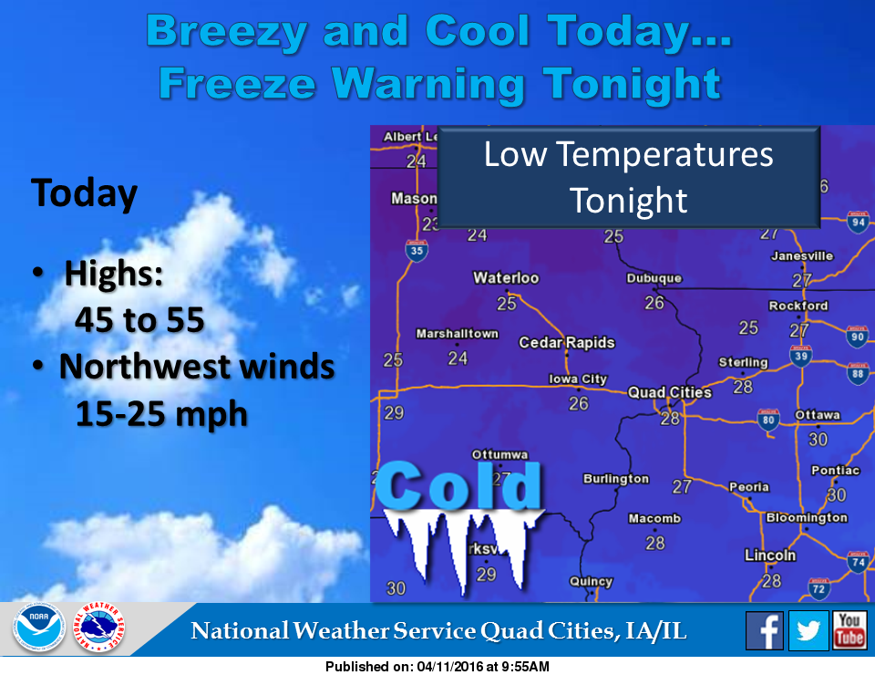 Afternoon update: Freeze warnings and meetings tonight