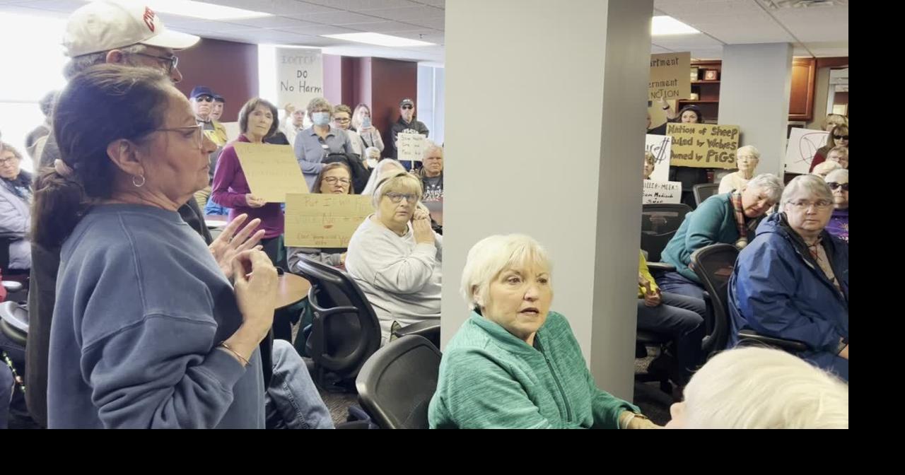 protest Miller-Meeks scott county democrats Davenport