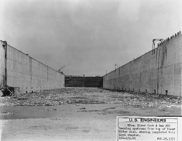 Historic photos: Lock & Dam 15 construction in the 1930s