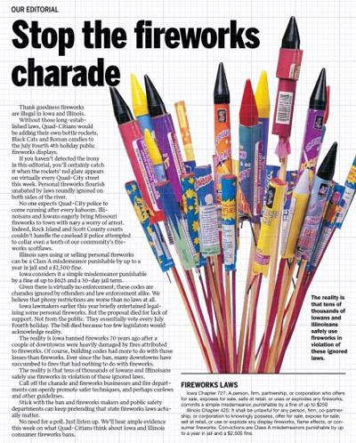 Stop the fireworks charade