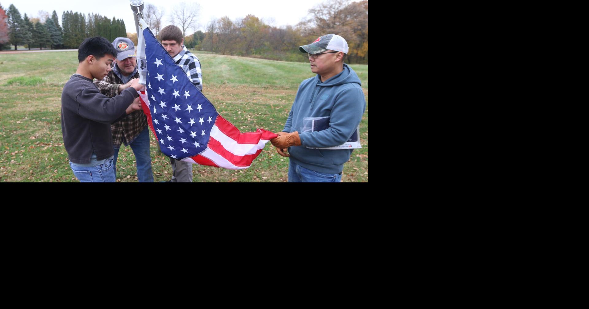 Iowa nonprofit provides free flagpoles, flags for veterans