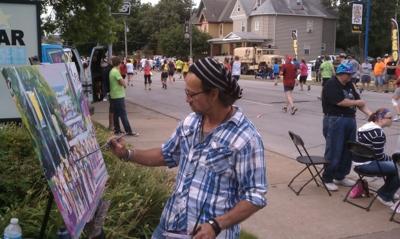 Arkansas artist captures Bix 7 on campus