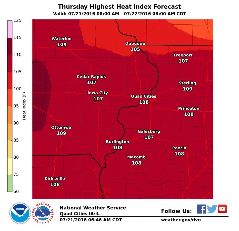 Excessive heat warning until Saturday 7 p.m.
