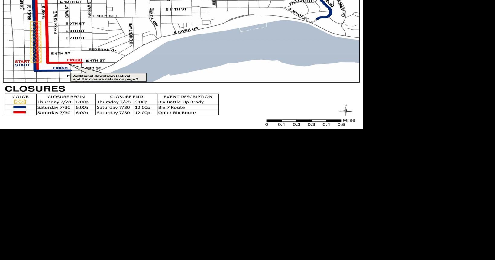 Bix event road closures begin Thursday