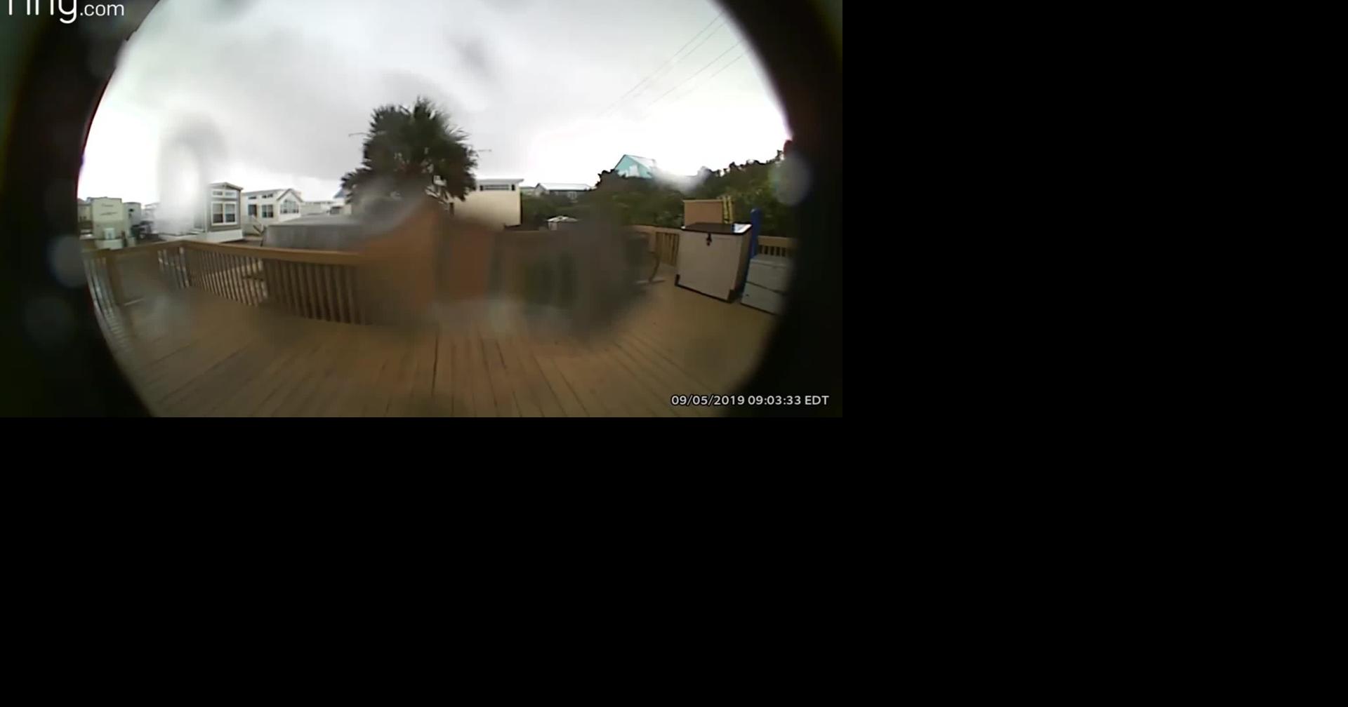 Couple's doorbell camera captures the moment a tornado from Hurricane ...