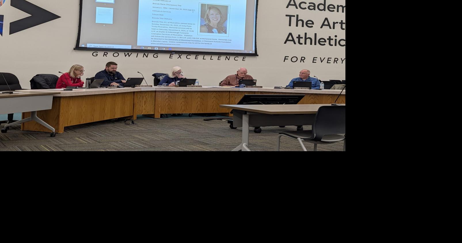 Brenda Thie remembered by Davenport School Board