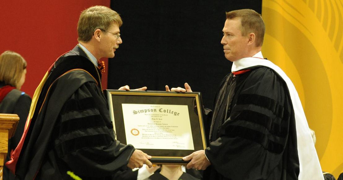 Simpson College awards honorary degree to Gage Kent