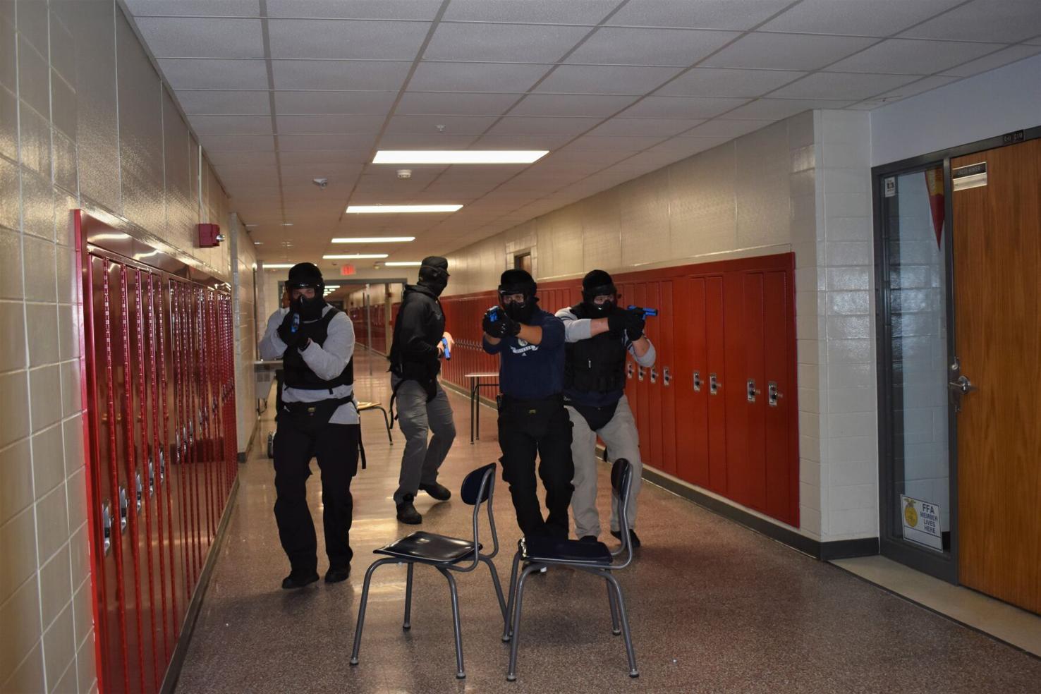 Local law enforcement gather at North Scott to train for active shooters