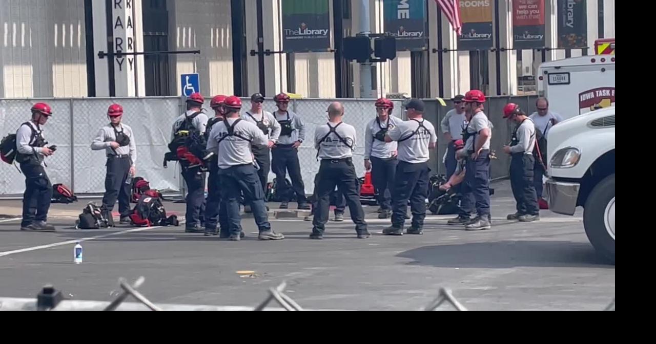 Iowa Task Force teams and dogs search The Davenport apartment Thursday