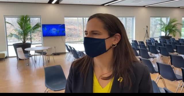 Dr. Andrea Talentino talks after being named the ninth president in ...