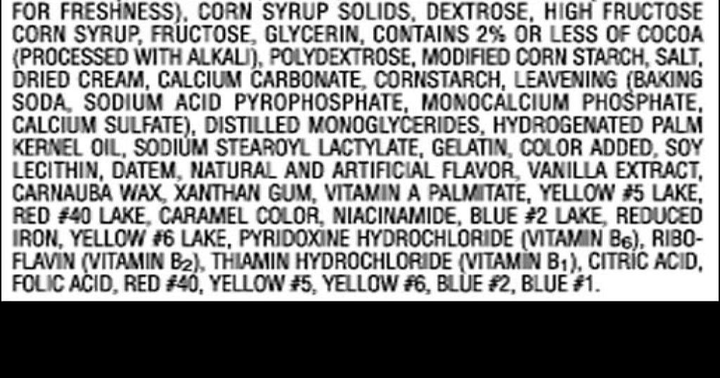 THE INCREDIBLE SHRINKING FOOD LABEL