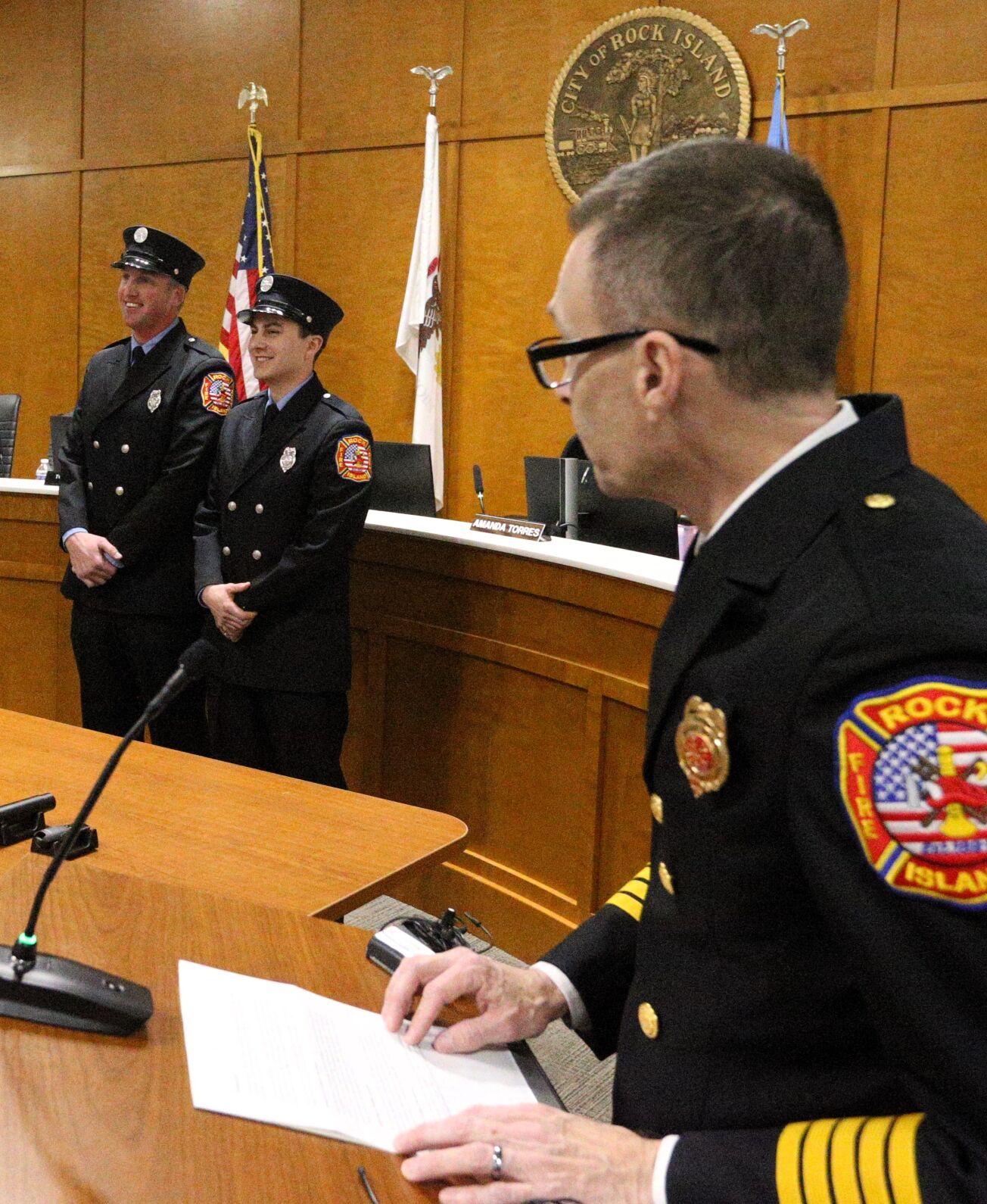 Two Rock Island firefighters promoted to lieutenant, three others ...