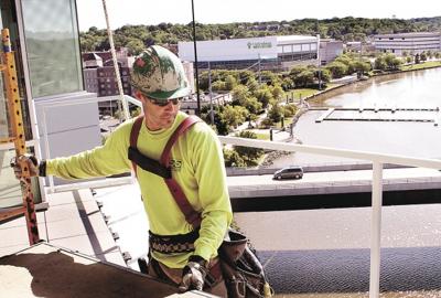 Renew Moline members tour Kone Centre up and down