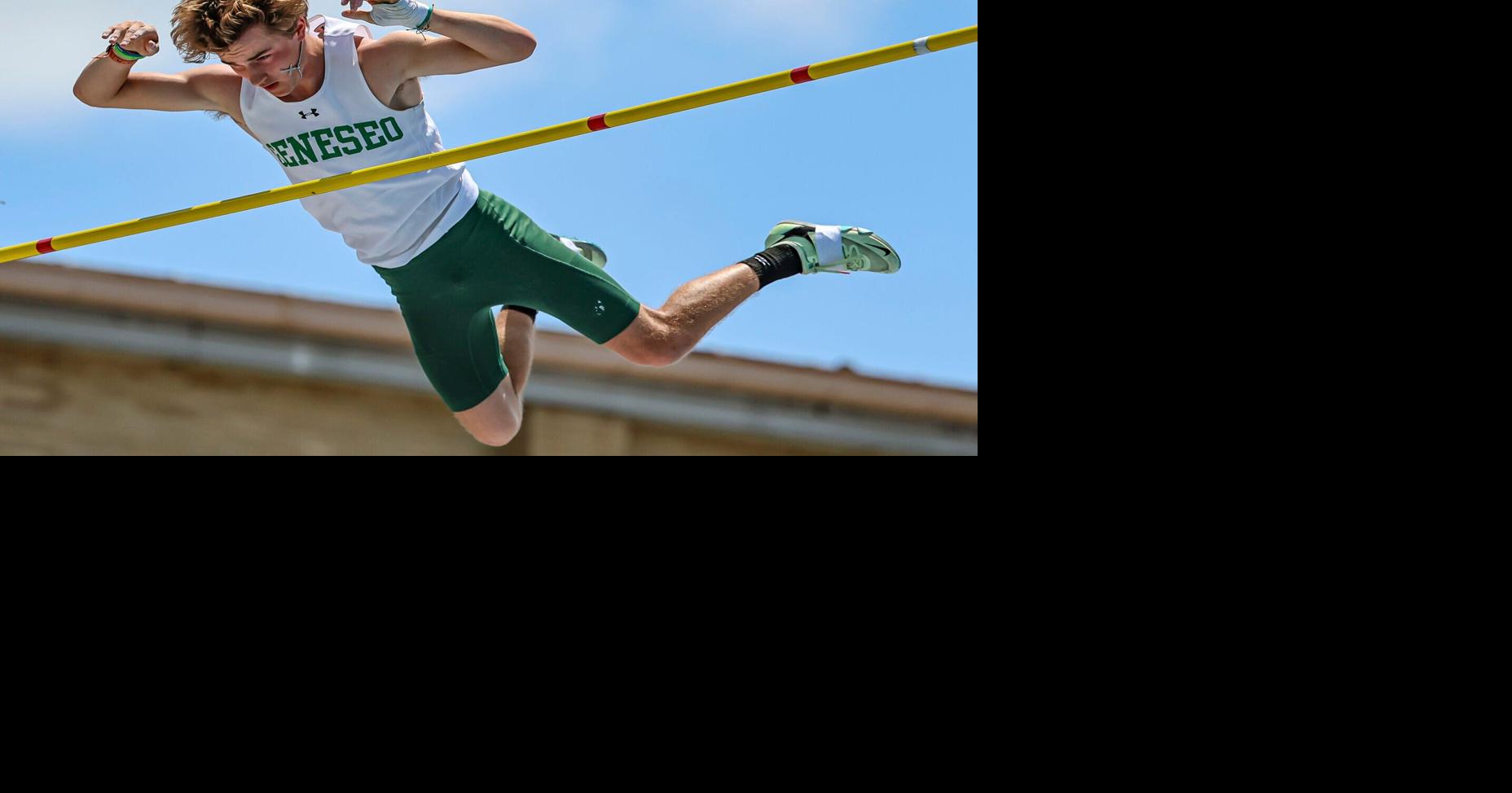 Geneseo senior Cooper Schaad jumps for state title