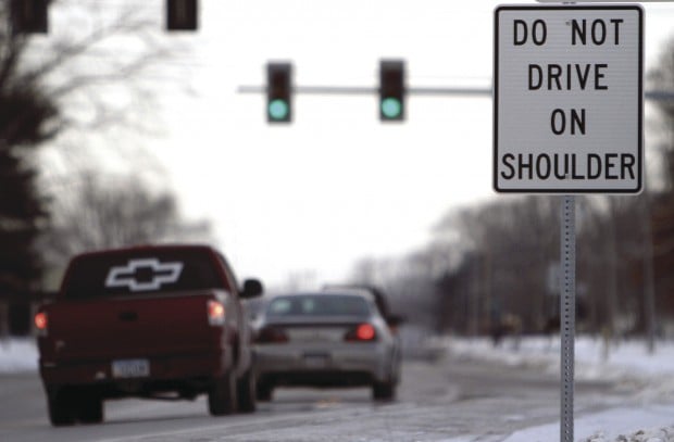 Driving on the shoulders is against the law