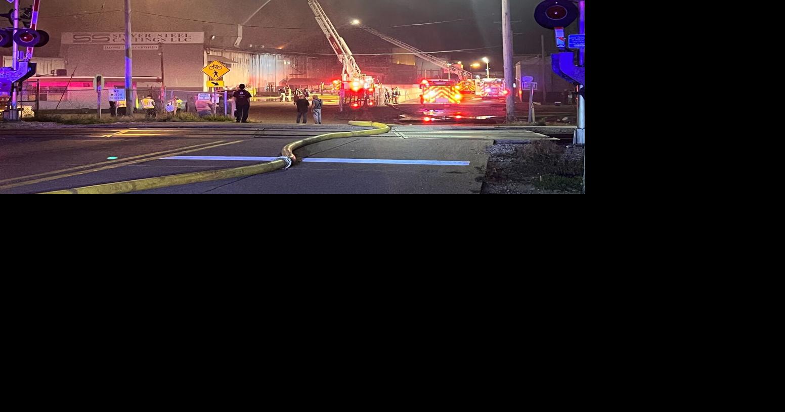 Fire burning at Sivyer Steel in Bettendorf Monday night