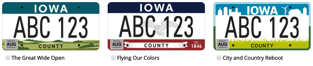 Cast your vote for new Iowa license plate