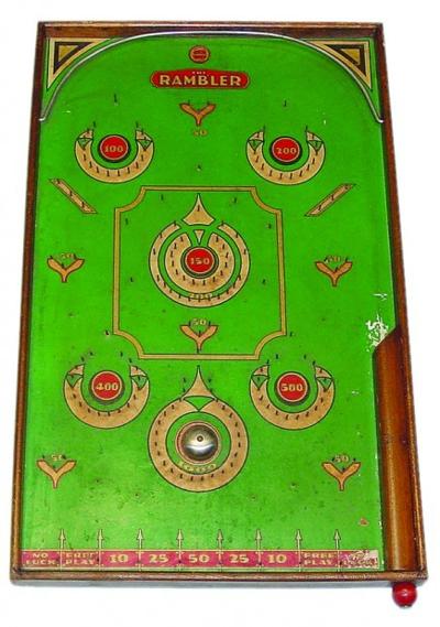 Marble game is a predecessor of the modern pinball machine